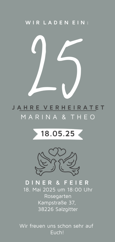 Spruche Fur Einladung Silberhochzeit