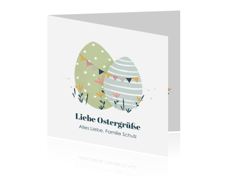 Süße Osterkarte mit Text